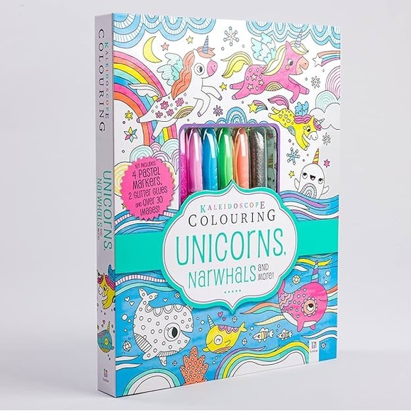 Toys | Unicorn Narwhal Coloring Book Set With Markers New | Poshmark
